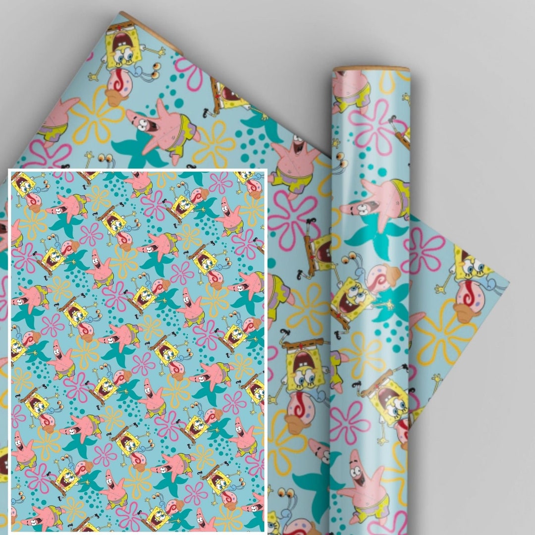 Spongebob Square Pants Birthday Wrapping Paper 4m Roll Gift Wrap ...