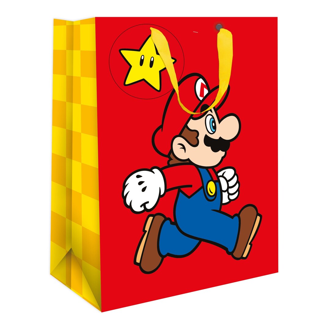 Super Mario and Luigi Birthday Present Gift Bag 33cm X 26cm Sustainably ...