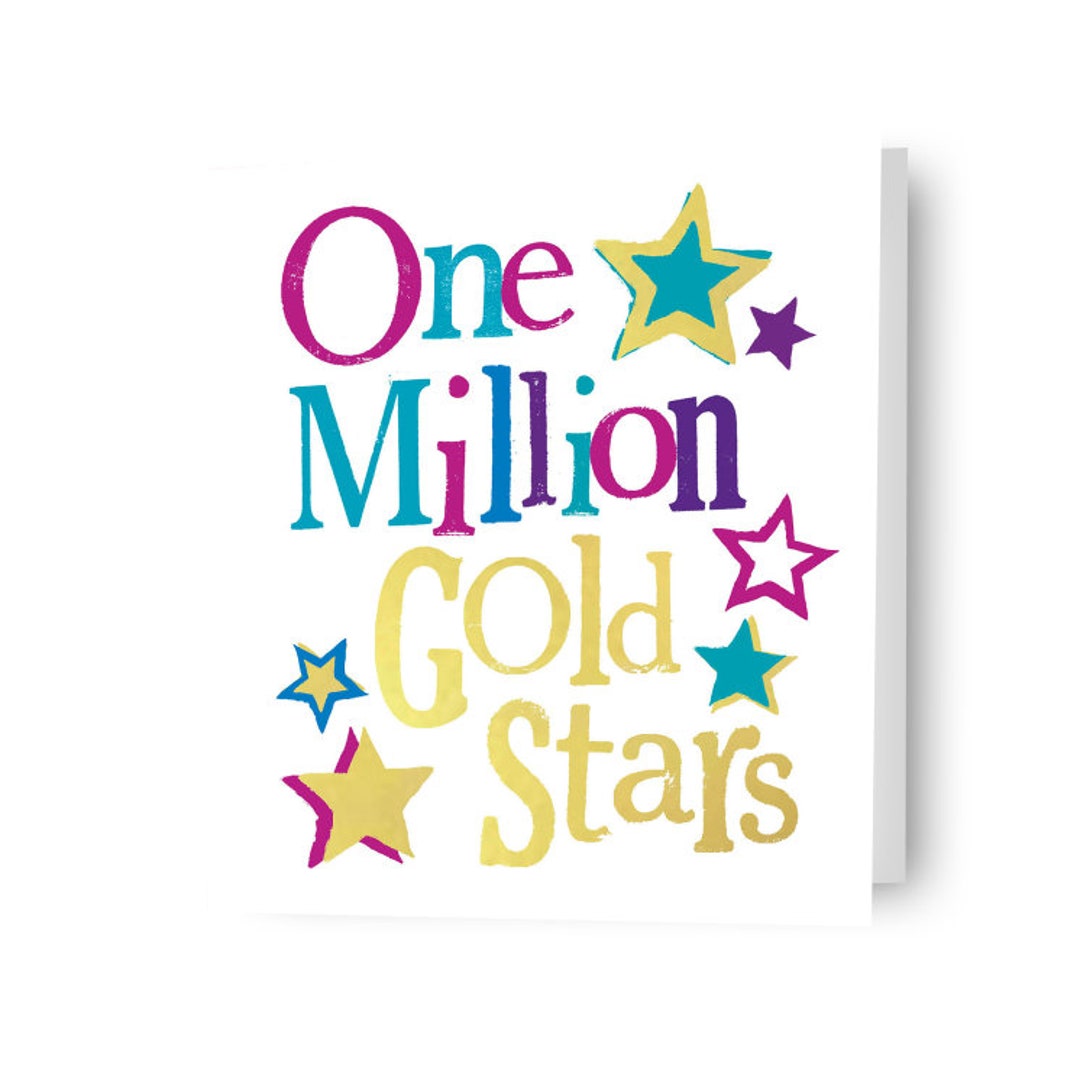 Brightside Congratulations Exam Results Card one Million Gold Stars ...