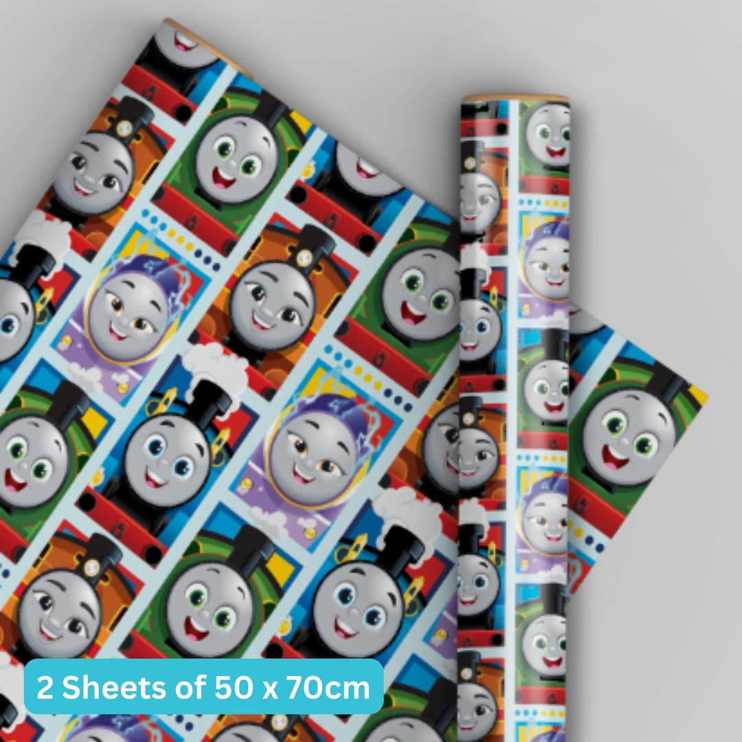 Thomas & Friends Birthday Wrapping Paper 2 Sheets and 2 Tags Gift Wrap ...