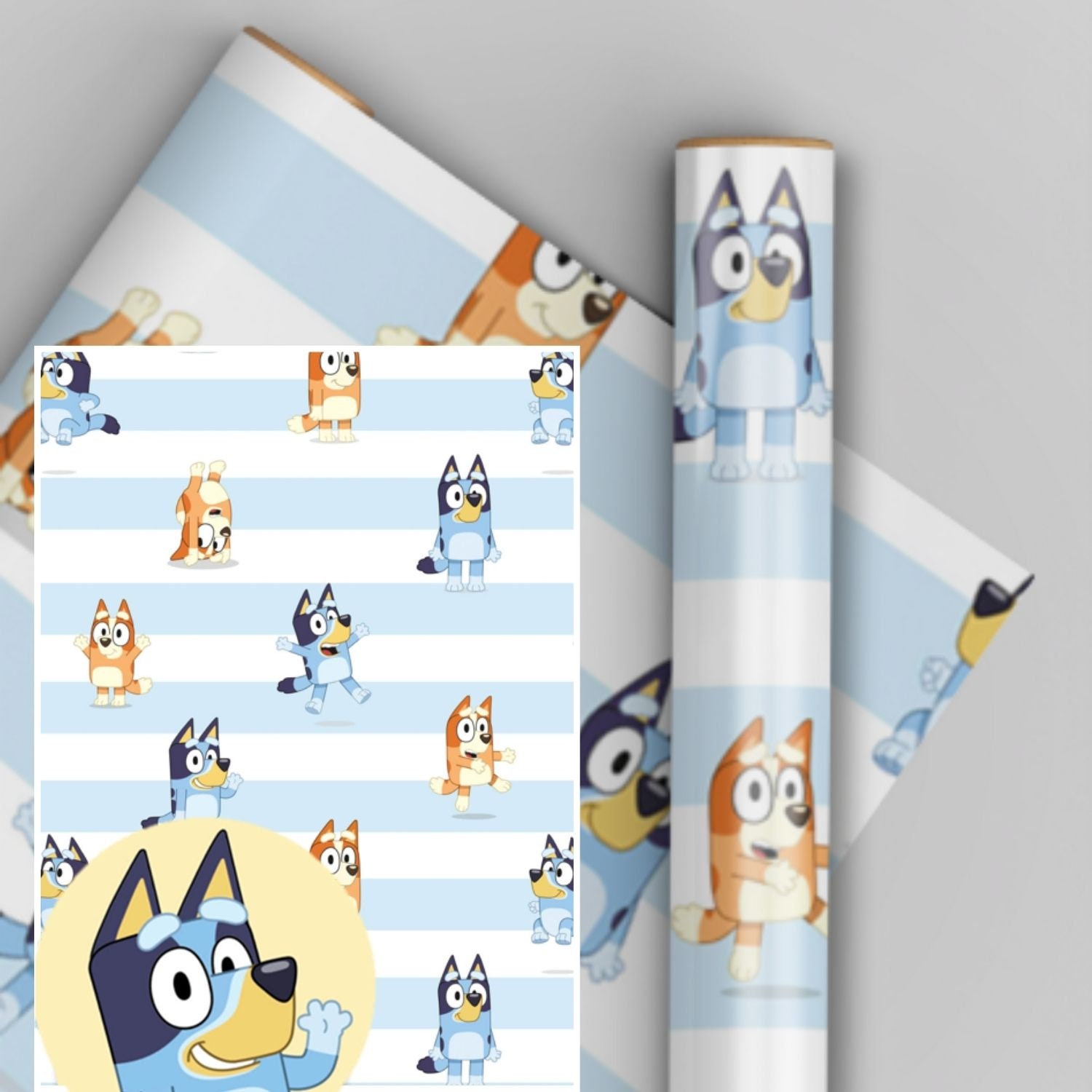Bluey Wrapping Paper Birthdays Presents Sheet and Tags Each Sheet is ...