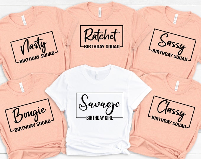 Savage Birthday Squad Shirt, Birthday Squad Shirt, Birthday Crew Shirts ...