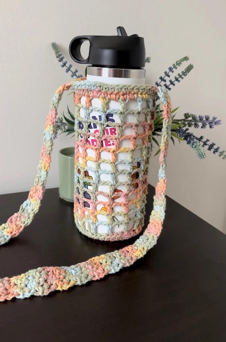 CROCHET PATTERN - 32oz Water Bottle Holder Crochet Bag Easy Pattern ...