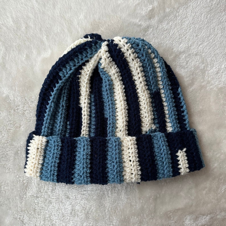 Handmade Scrap Yarn Beanie Hat in Multi Color Crochet Winter Beanie Hat ...