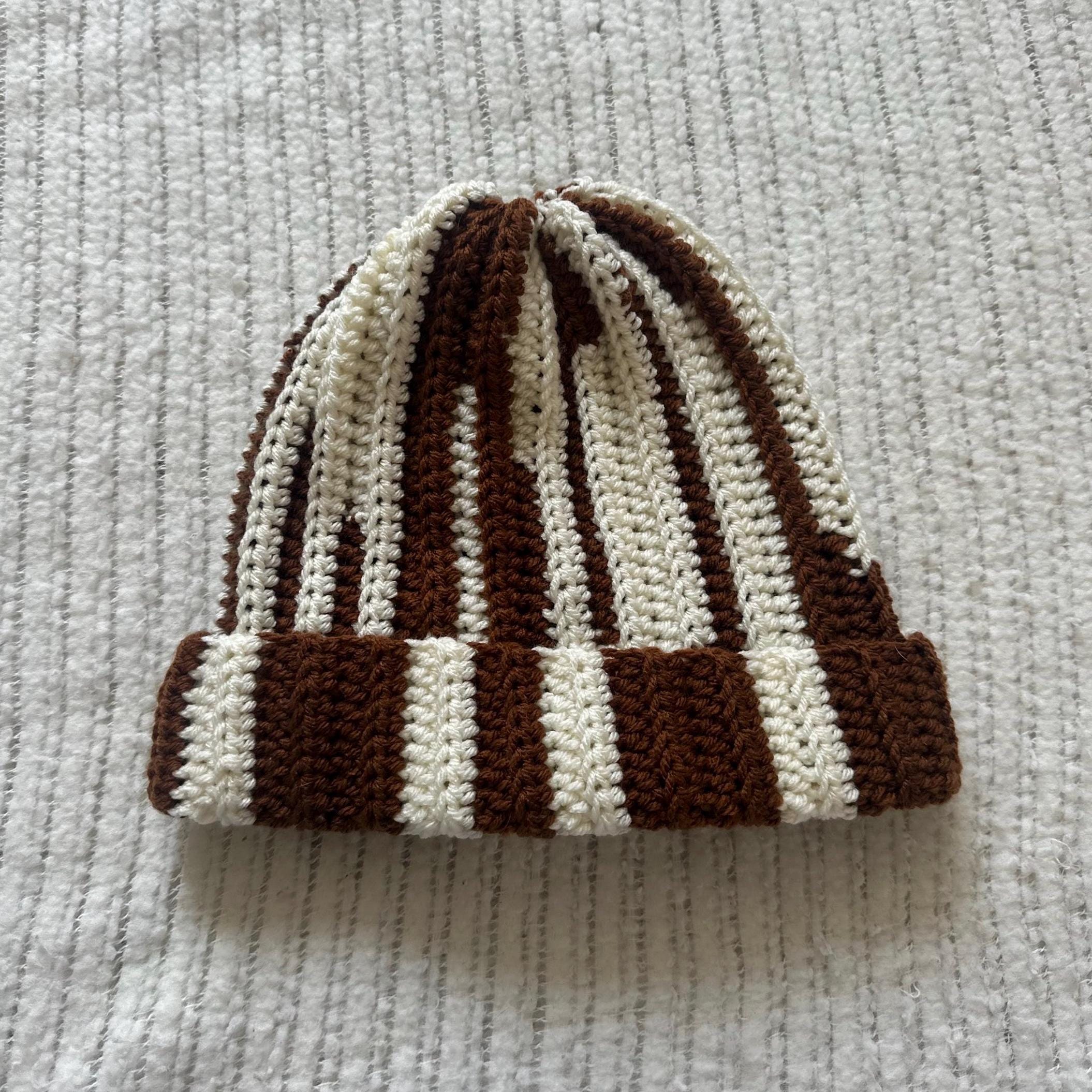 Handmade Scrap Yarn Beanie Hat in Multi Color Crochet Winter Beanie Hat ...