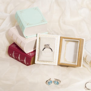 Personalized Mini Book Ring Box for Engagement Proposal – Engraved ...