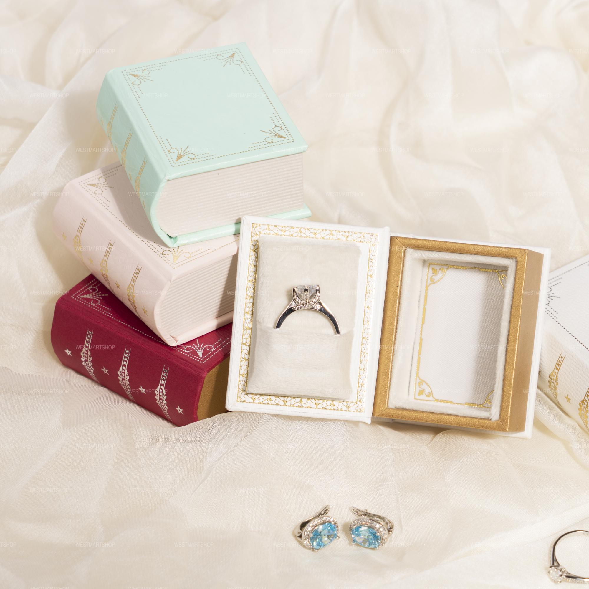 Personalized Mini Book Ring Box for Engagement Proposal – Engraved ...