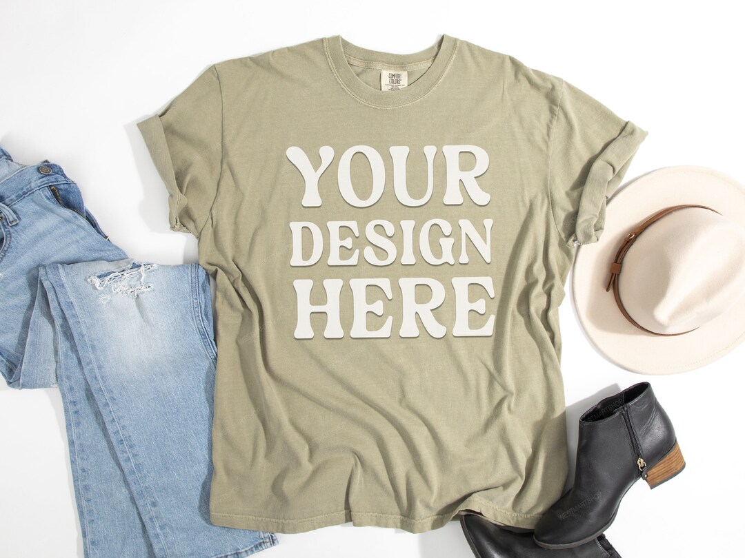Sandstone Comfort Colors 1717 Mockup, 1717 Comfort Color Flat Lay ...