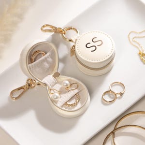 Mini Ring Holder Travel Jewelry Box, Personalized Leather Jewelry Case ...