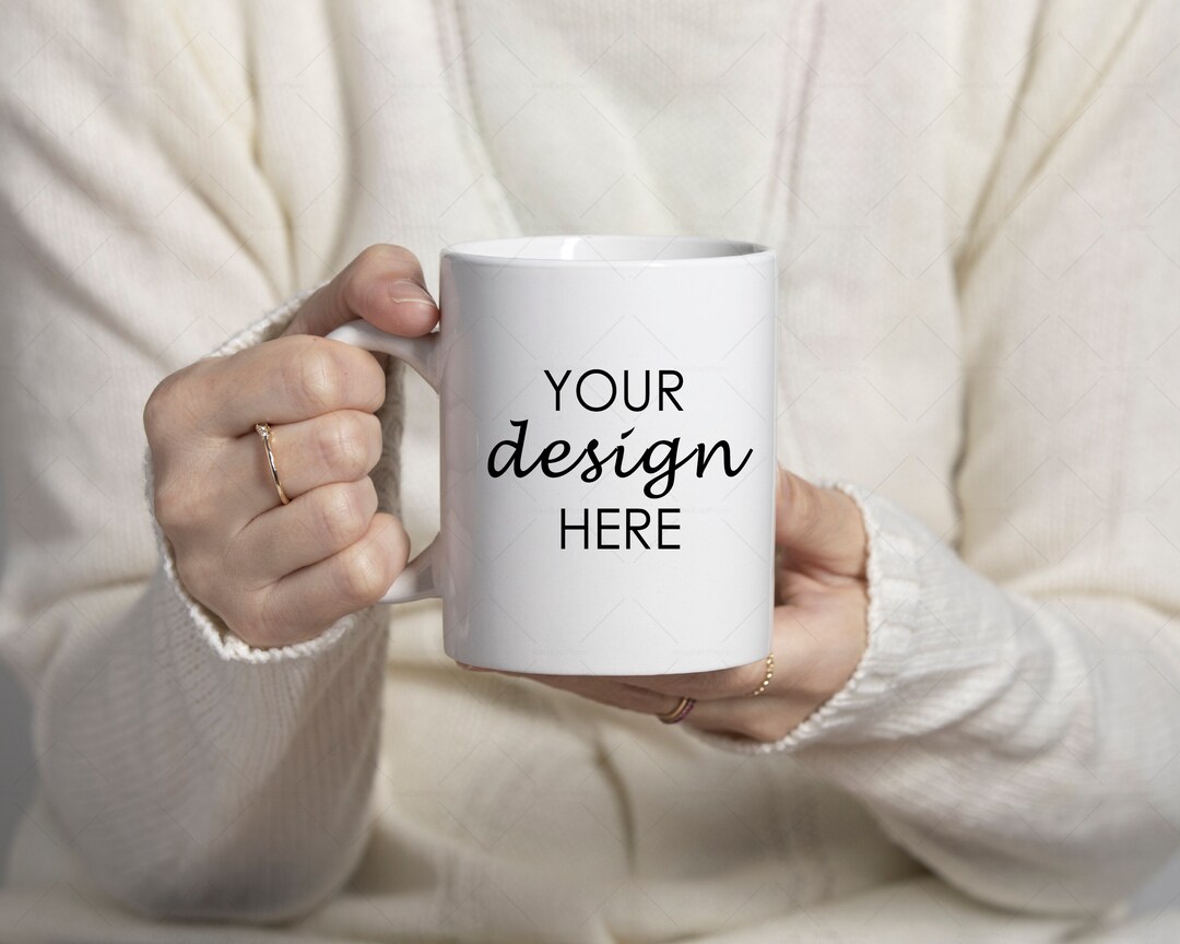 Coffee Mug in Hands Mockup, 15oz Blank Mug Mock Up, Ceramic Mug Mockup ...