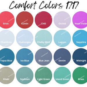 Comfort Colors 1717 Color Chart, 1717 PNG Color Chart, Editable Canva ...