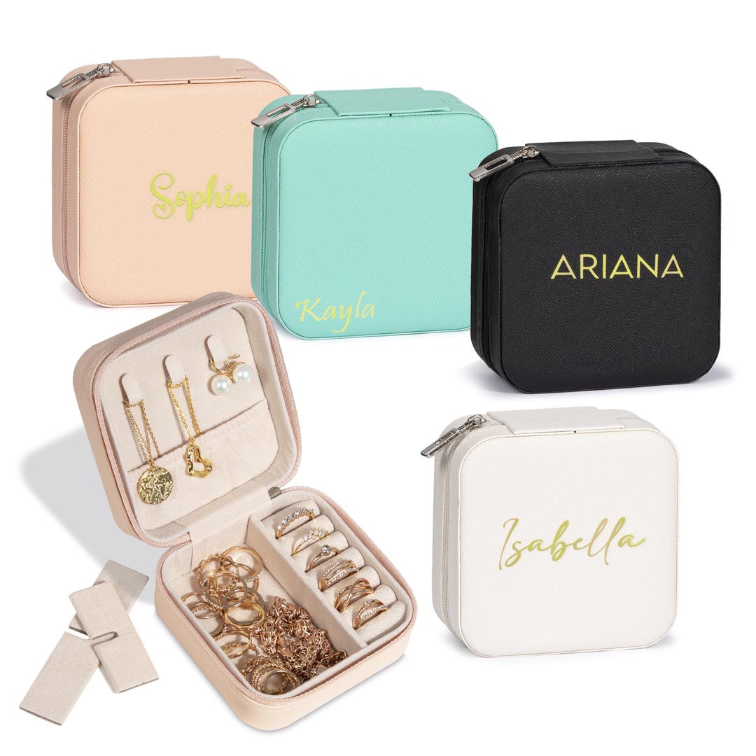 Custom Jewelry Boxes, Travel Jewelry Box, Personalized Name Small ...