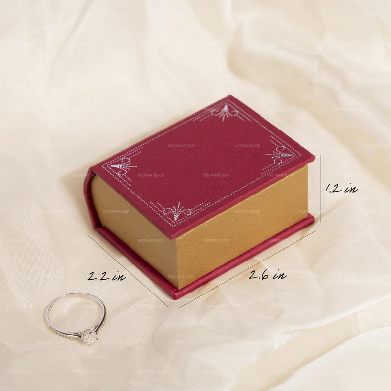 Personalized Mini Book Ring Box for Engagement Proposal – Engraved ...