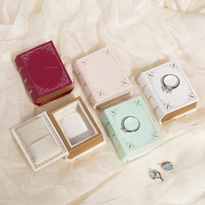 Personalized Mini Book Ring Box for Engagement Proposal – Engraved ...