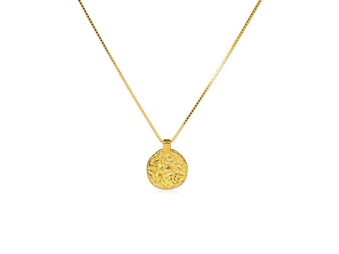 Medallion Necklace, Gold Necklace Medallion, 18k Gold Plated Medallion ...