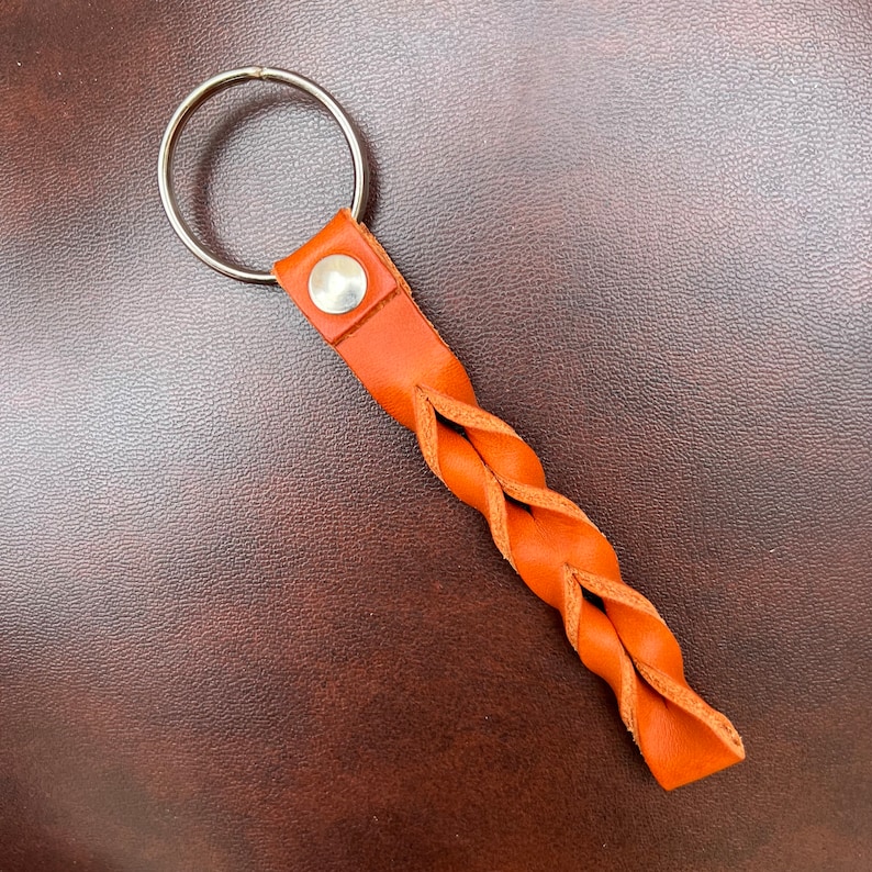 Handmade Genuine Leather Key Ring, Many Colours - Etsy