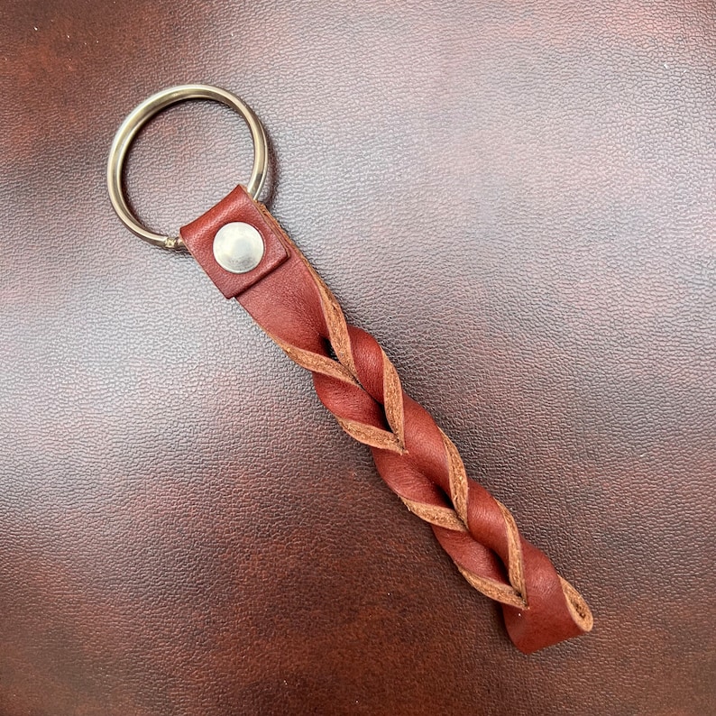 Handmade Genuine Leather Key Ring, Many Colours - Etsy
