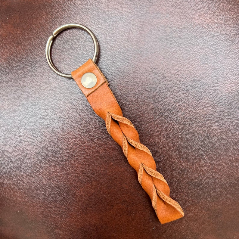 Handmade Genuine Leather Key Ring, Many Colours - Etsy