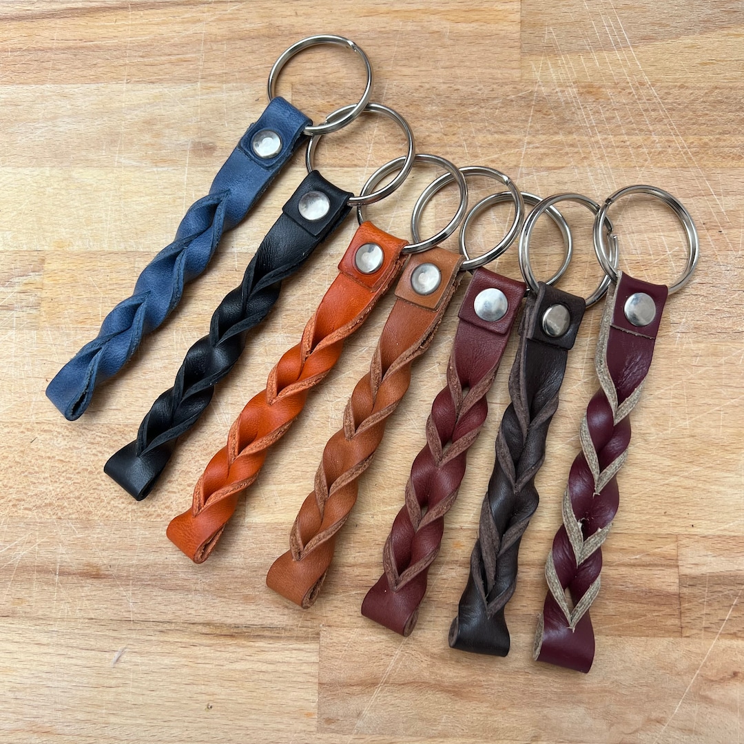 Handmade Genuine Leather Key Ring, Many Colours - Etsy