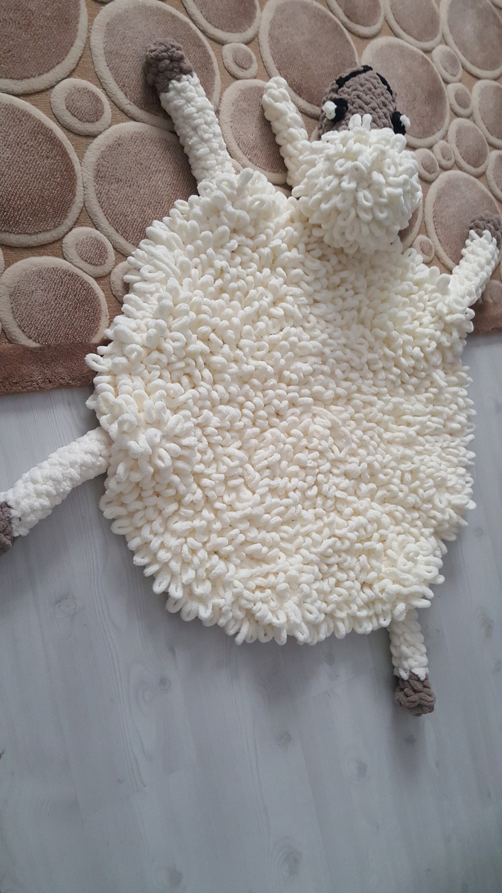 Super Soft Baby Safari Sheep Round Mat, Rug for Baby Boy Room ...