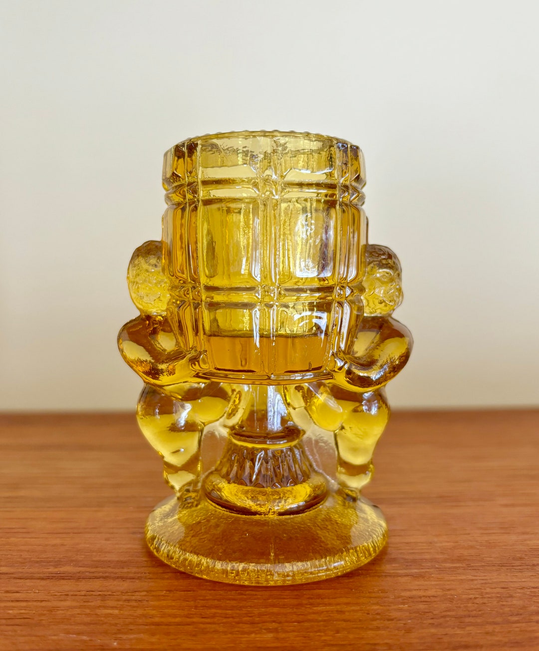 Mckee Peek-a-boo Amber Pressed Glass Toothpick Holder - Etsy
