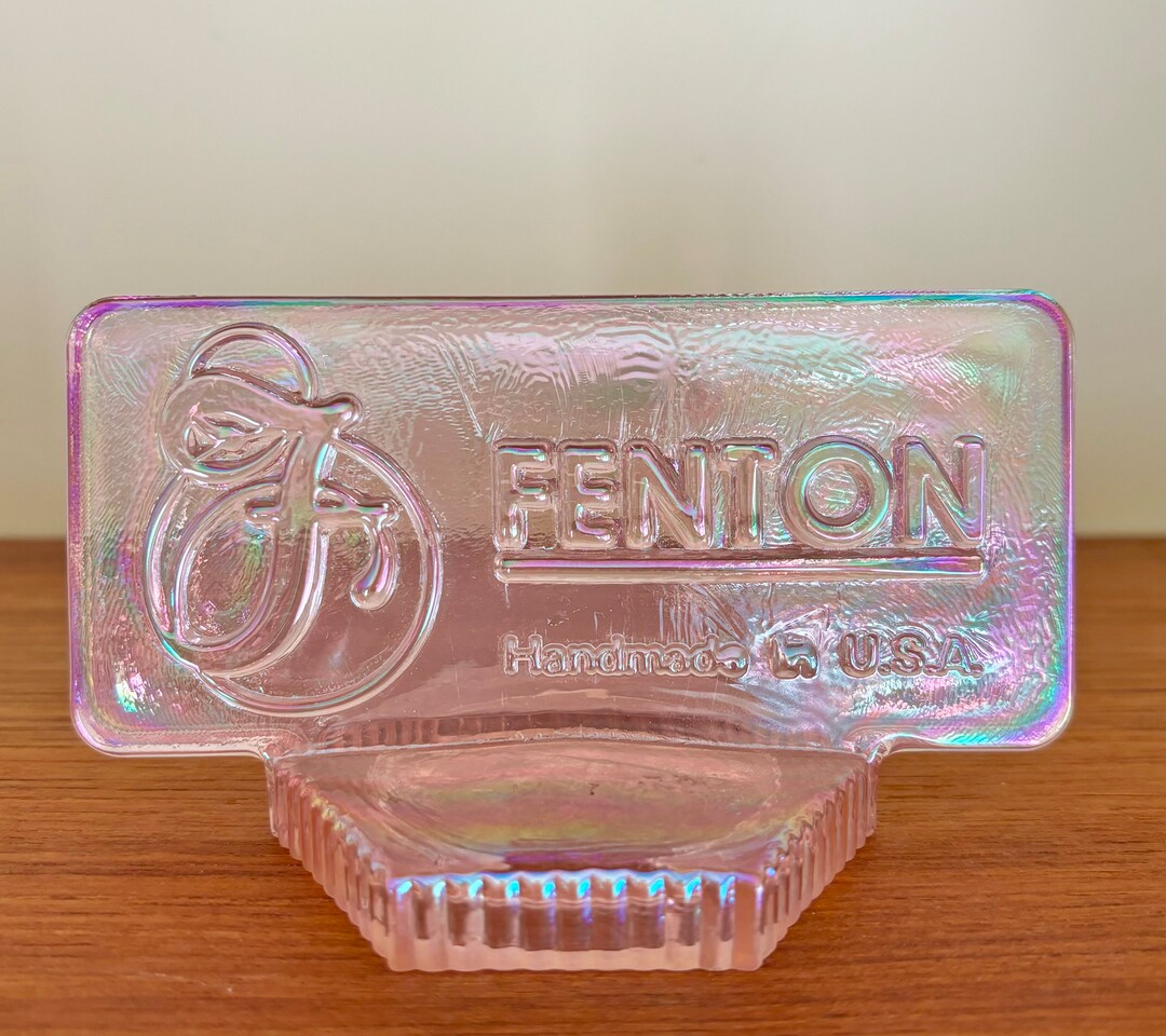 Fenton Pink Opalescent Dealer Sign Logo - Etsy