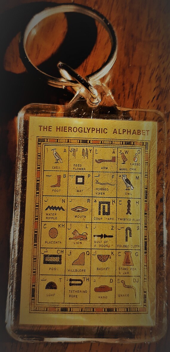 Egyptian Hieroglyphic Alphabet Key Ring - Etsy Ireland