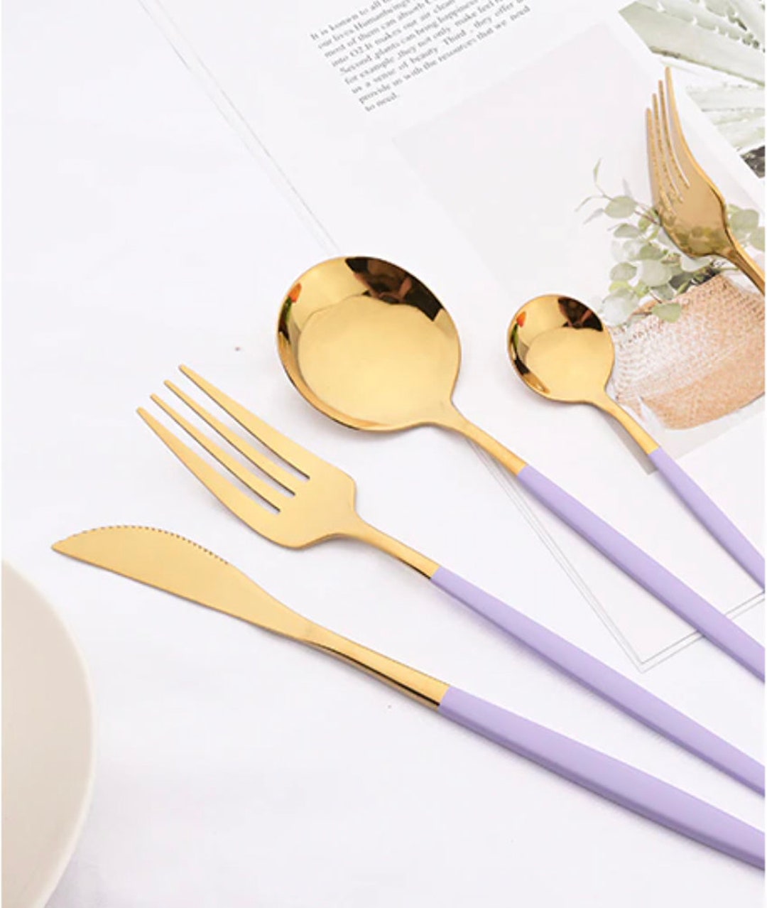 24pcs Purple Utensil Set, Purple Kitchen Accessories, Purple Spoon Fork ...