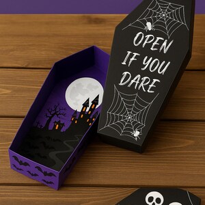 Printable Halloween Coffin Box Template: Spooky DIY Party Favor ...