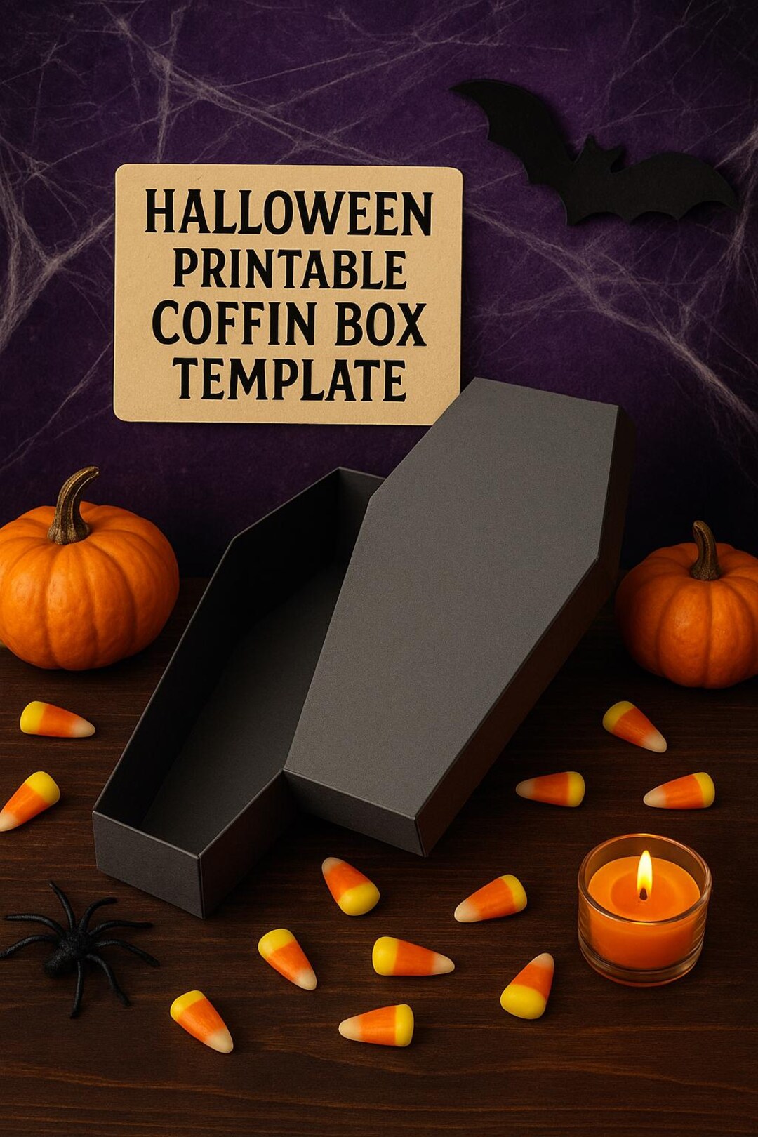 Printable Halloween Coffin Box Template: Spooky DIY Party Favor ...