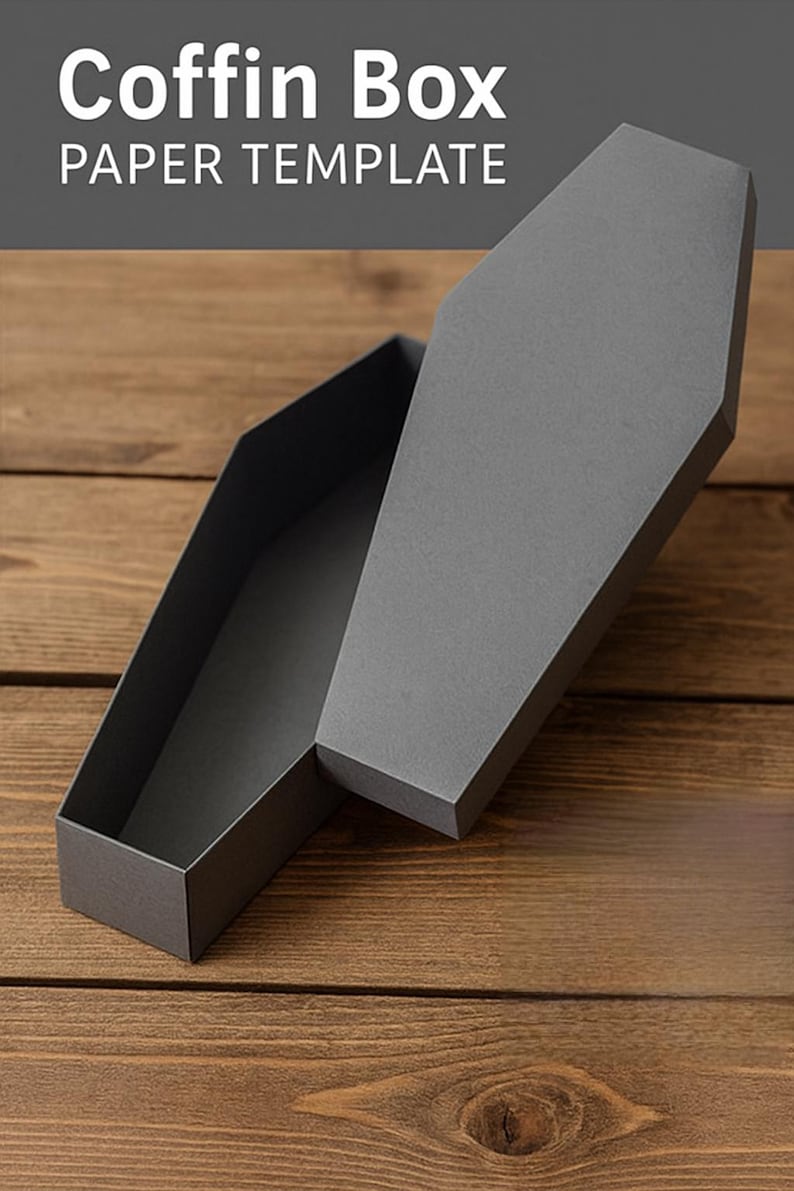 Printable Halloween Coffin Box Template: Spooky DIY Party Favor ...