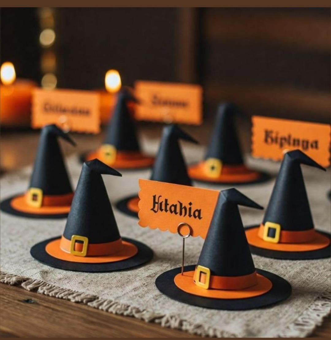 DIY Witch Hat Place Cards: Halloween Party Table Decor (PDF) - Etsy