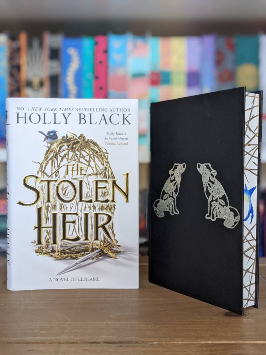 SIGNED the Stolen Heir by Holly Black Custom Stencil Sprayed Hand Painted Edge Books Gift ...