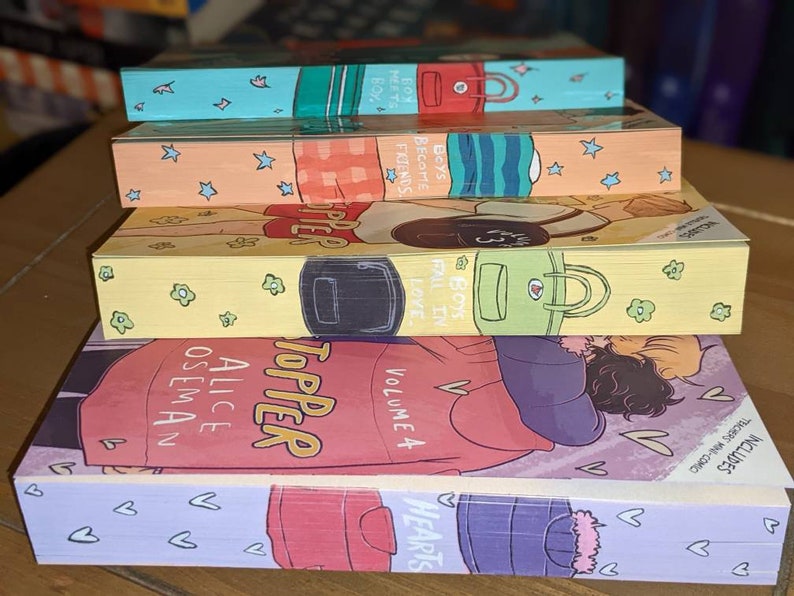 Heartstopper Volumes 1-4 by Alice Oseman Stencil Sprayed Hand | Etsy UK