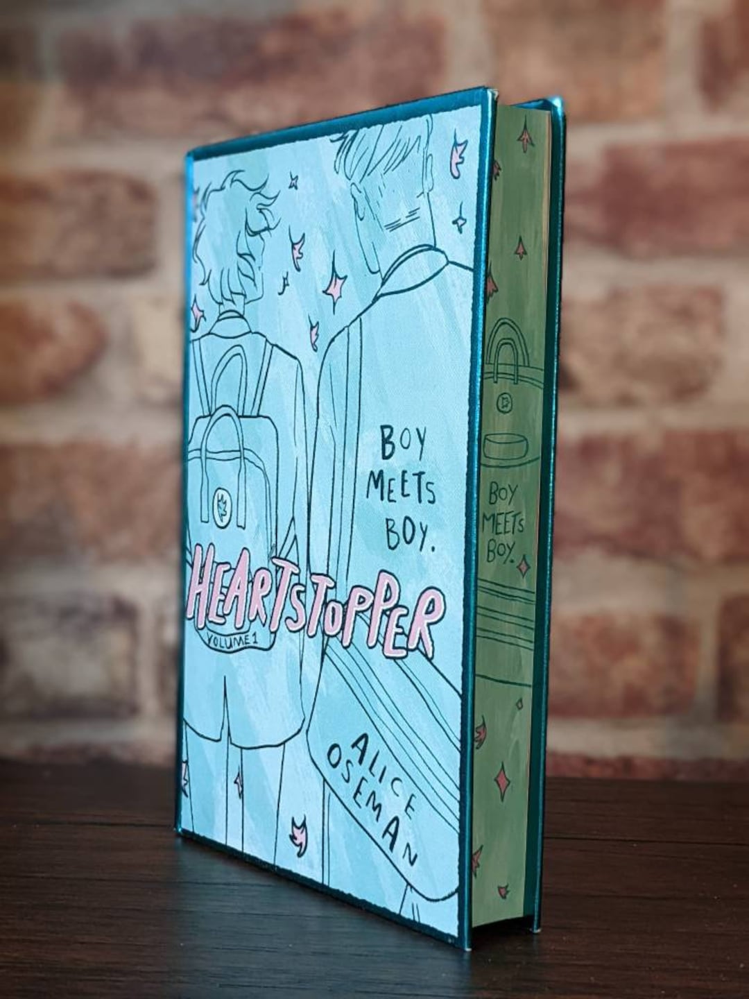 Hardback Heartstopper by Alice Oseman Stencil Sprayed Hand Painted Edge ...