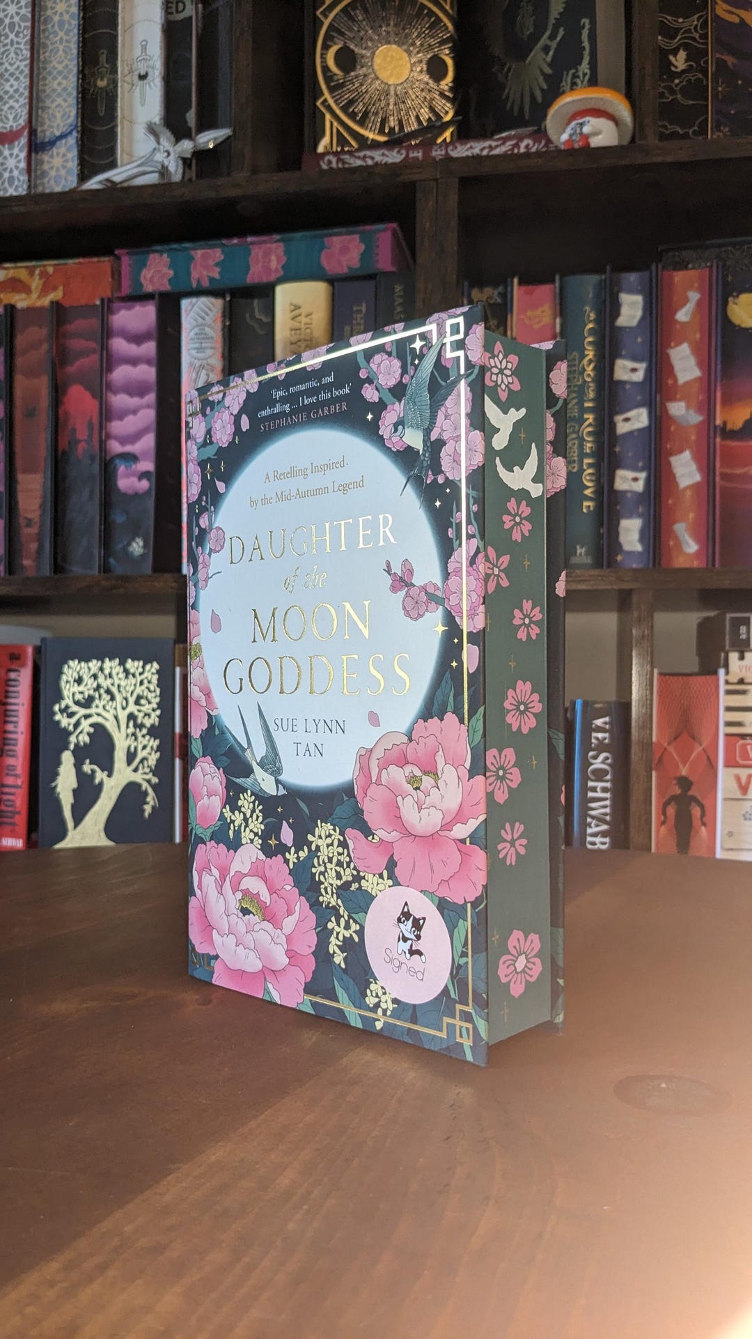 SIGNED Daughter of the Moon Goddess by Sue Lynn Tan Custom Stencil Sprayed Hand Painted Edge ...