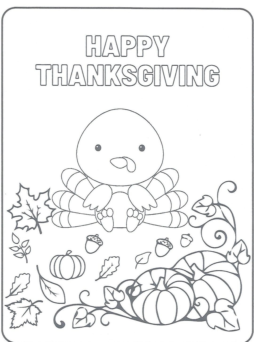 200+ Thanksgiving Coloring Pages - Etsy