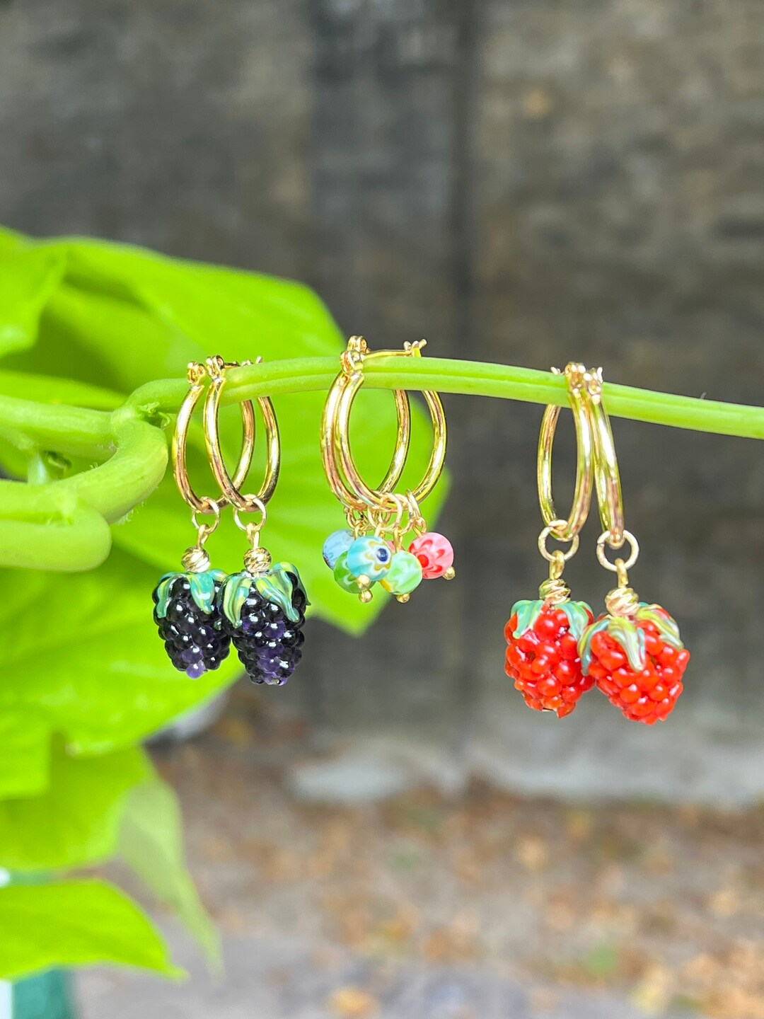 Murano Glass Handmade Hoop Earrings - Etsy