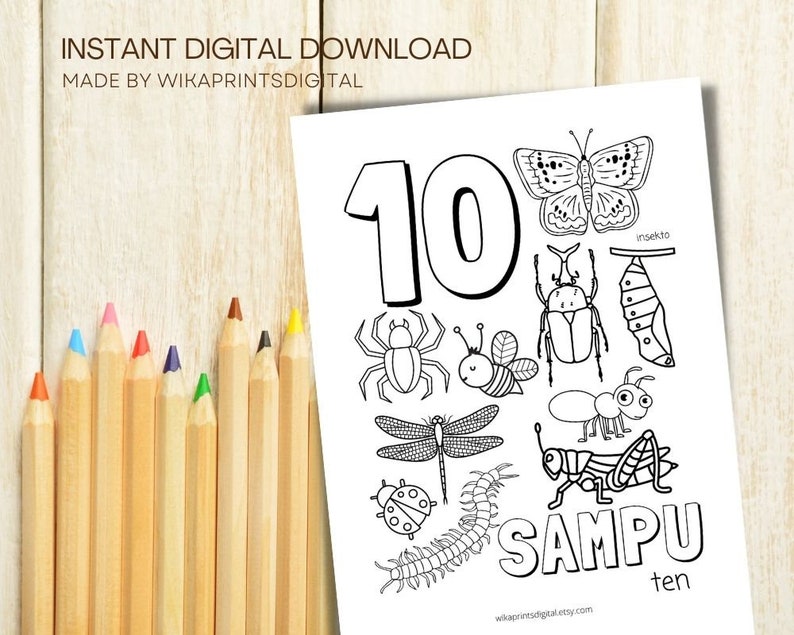 Filipino Numbers Coloring Pages 11 Printable PDF, Tagalog Coloring Book ...