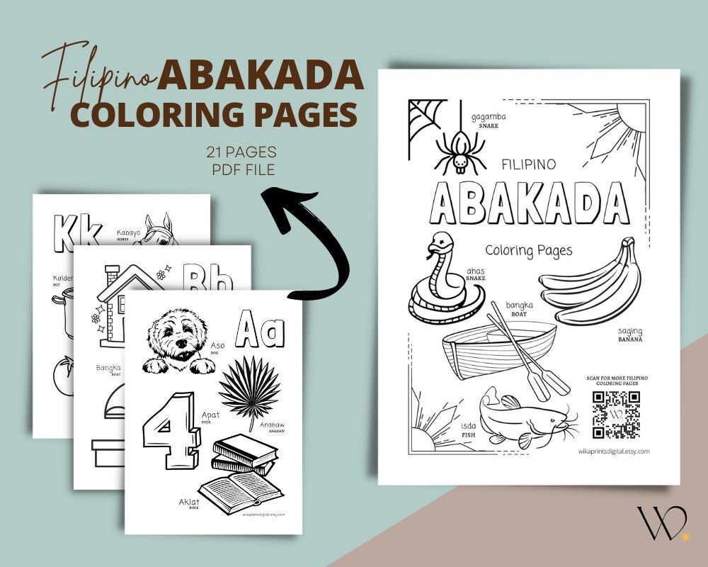 Buy Filipino Abakada Coloring Pages 21 Printable PDF Filipino ABC ...