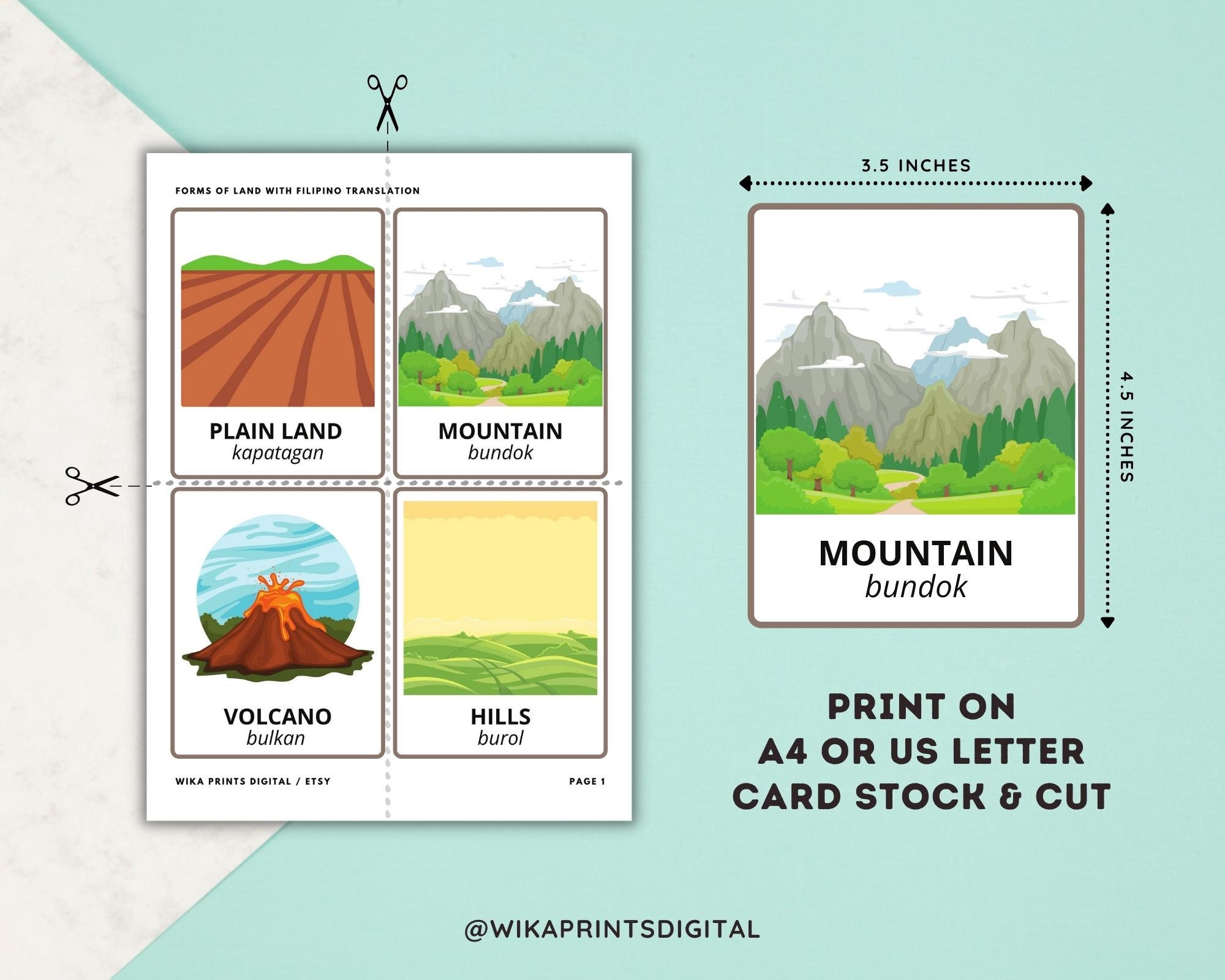 Landforms of the Earth 12 Flashcards Tagalog Flashcards With English ...