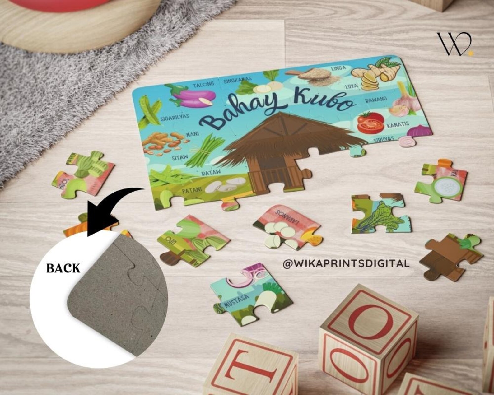 Bahay Kubo Puzzle (30 Pieces) Bahay Kubo Puzzle for Kids | Vegetables ...