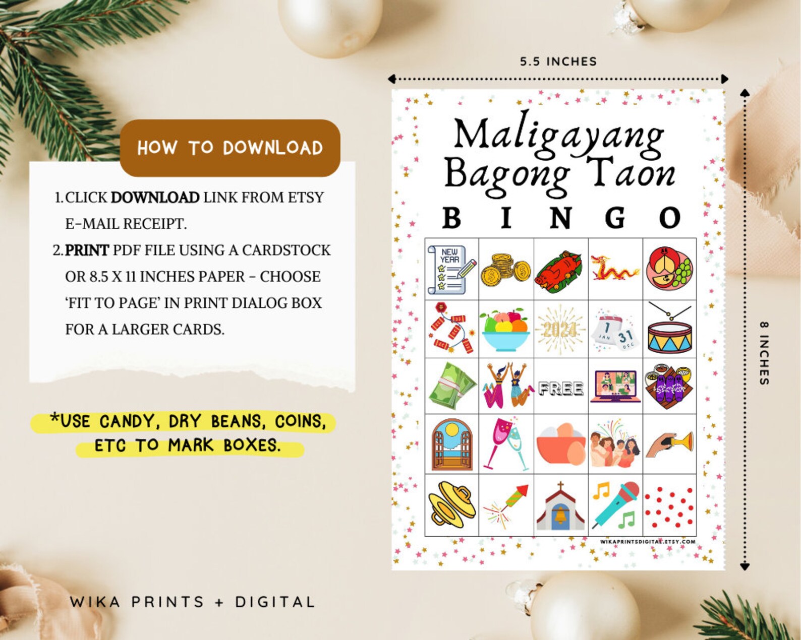 New Year Bingo 26 Cards Unique Filipino Tradition Images Printable New ...