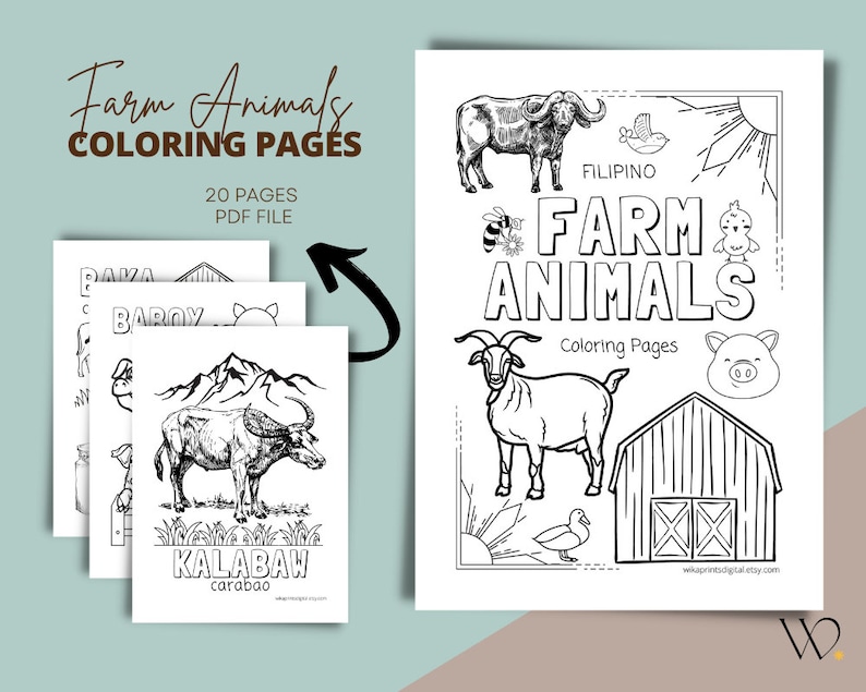 Filipino Farm Animals Coloring Pages 20 Printable PDF | Animas Coloring ...