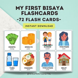 First Bisaya Words Flashcards (72 Cards) With English Translation ...