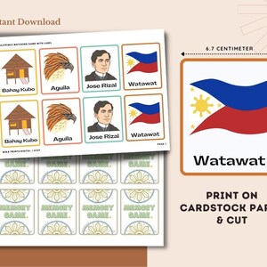 Philippines Matching Game (76 Paired Cards) Unique Filipino Themed ...