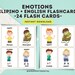 Emotions Flashcards (24 Cards) Filipino and English Translation ...