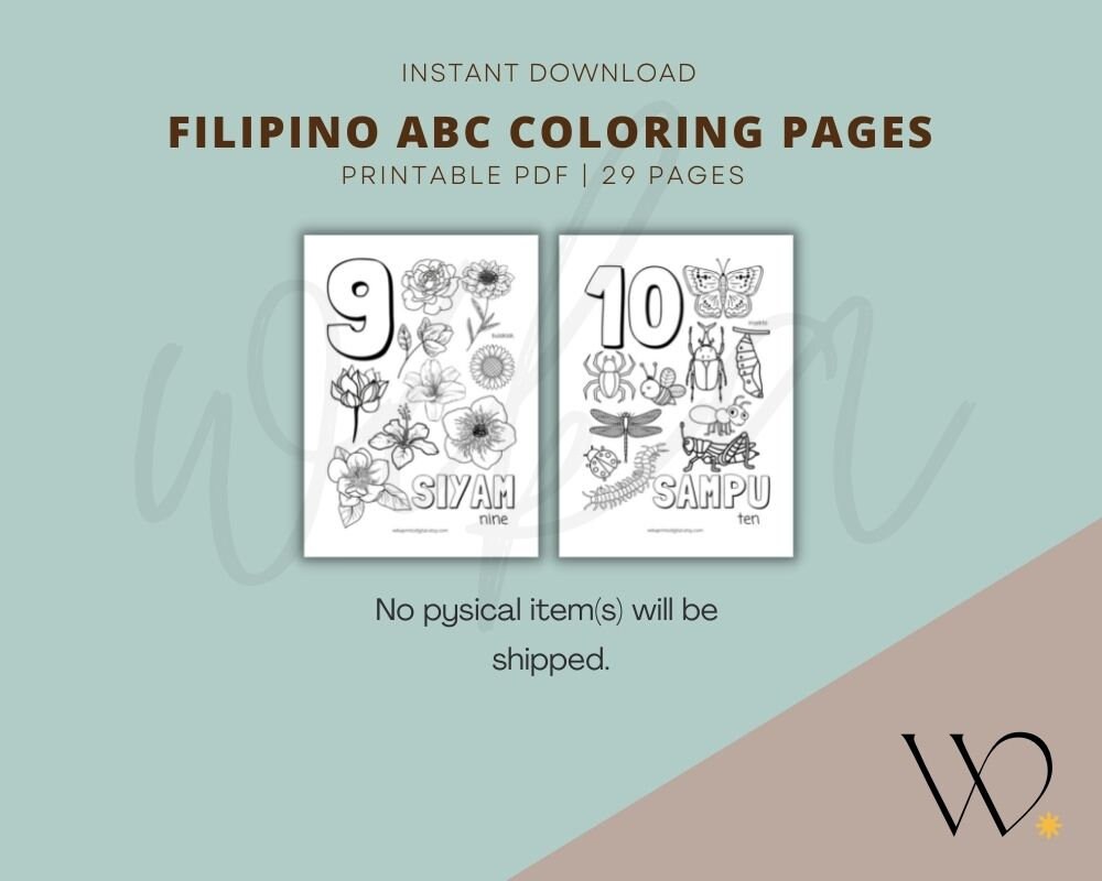 Filipino Numbers Coloring Pages 11 Printable PDF, Tagalog Coloring Book ...