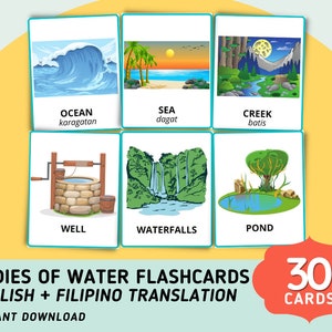 Bodies of Water Flashcards - Etsy