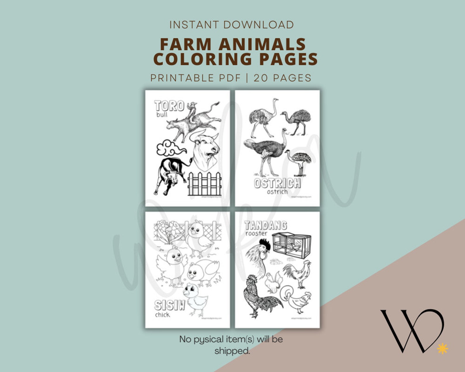 Filipino Farm Animals Coloring Pages 20 Printable PDF | Animas Coloring ...